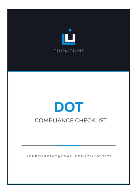 Free Dot Compliance Checklist Template To Edit Online