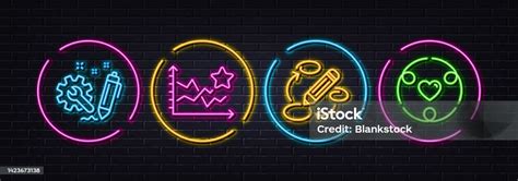 Ranking Stars Engineering And Keywords Minimal Line Icons For Web Application Printing Neon