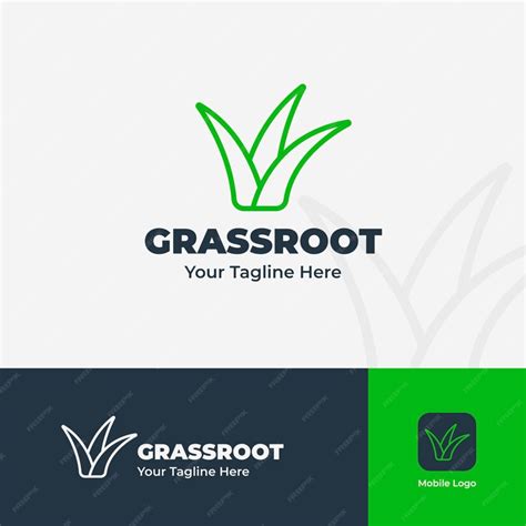 Premium Vector Flat Grass Logo Template Premium Vector Flat Grass Logo Template