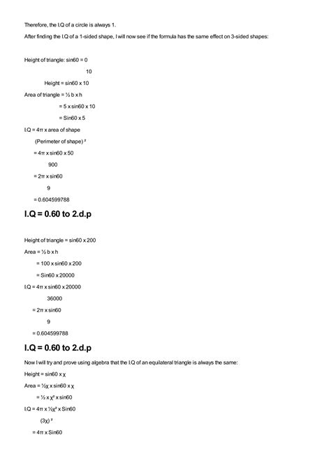 Solution I Have Been Asked To Find Out The Isoperimetric Quotients Of Plane Shapes Using The
