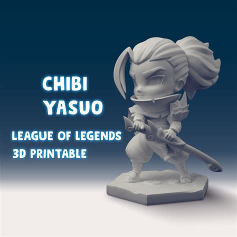 Archivo Obj Chibi Yasuo League Of Legends 🗡️・modelo Para Descargar Y Imprimir En 3d・cults