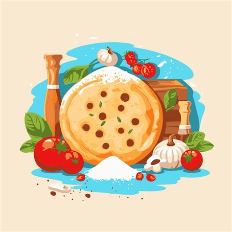 Premium Vector Pizza Dough Vector With Ingredients