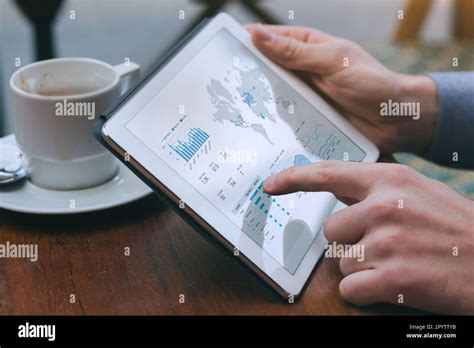 Dashboard Data Analytics On The Screen Of Digital Tablet Computer Financial Report Statistics
