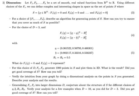 Solved Dimension Let F F Fk Be A Set Of Smooth Chegg Com