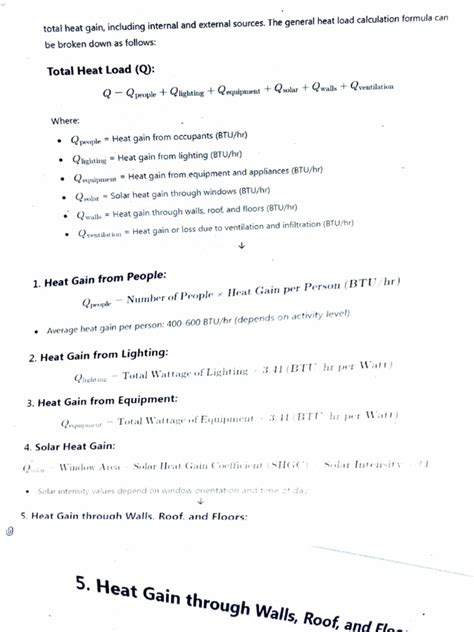 Heat Load Calculation Pdf
