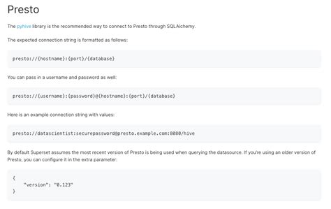 Connecting To Databases For Presto Issue · Issue 23019 · Apachesuperset · Github