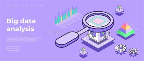 Big Data Analysis Isometric Vector Illustration Data Visualization