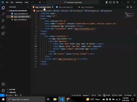 Zain Nadeem On Linkedin Agecalculator Html Css Javascript