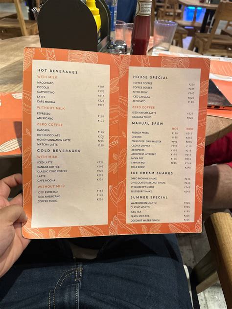 Menu At Café Caffeinated Noida