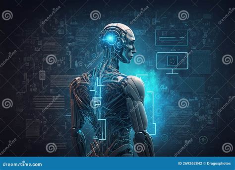 Ai Robot Or Android Machine Digital Technology Concept Idea Neural