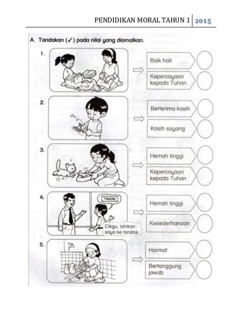 Pendidikan Moral Tahun 6 Worksheet Riset