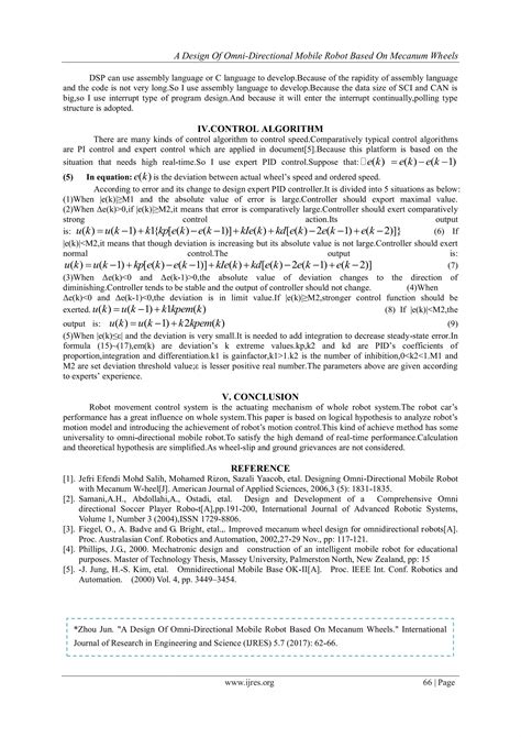 A Design Of Omni Directional Mobile Robot Based On Mecanum Wheels Pdf