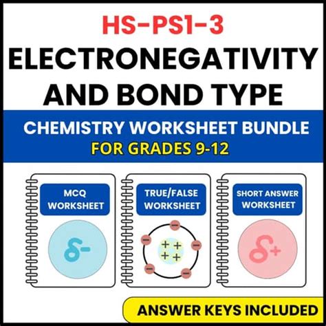 Hs Ps1 3 Electronegativity And Bond Type Review 3 Worksheets