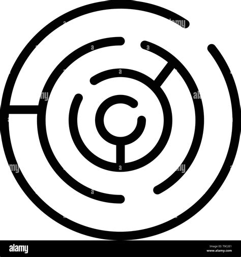 Circle Circle Maze Labyrinth Maze Flat Color Icon Vector Icon