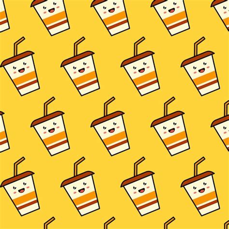 Premium Vector Vector Illustration Cute Flat Design Glass Cup Pattern