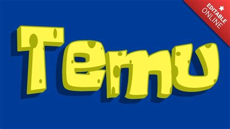 Temu Spongebob Logo Text Effect Generator