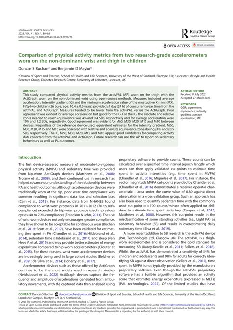 pdf comparison of physical activity metrics from two research grade