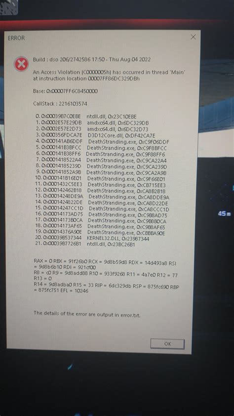 This Error Keeps On Popping Up Rdeathstranding