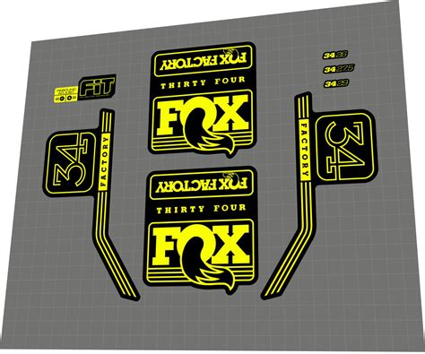 Fox Factory 2016 34 Fork Decal Set Bike Decal Replace