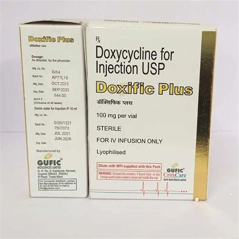 Doxific Plus 100mg Doxycycline For Injection Usp At ₹ 844vial In Mumbai