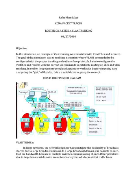 Ccna Router On Stick Vlan And Trunking Pdf