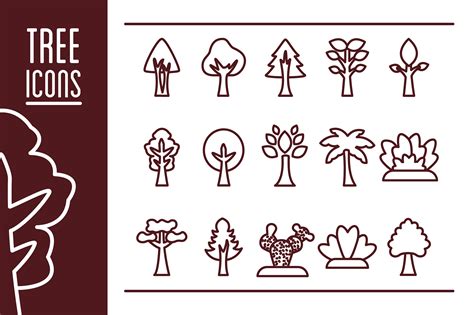 Bundle Of Trees Flat Style Icons And Lettering 2647363 Vector Art At Vecteezy