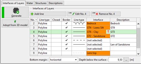 Creation Of Interface Points Creation Of Geological Section Online Help GEO5