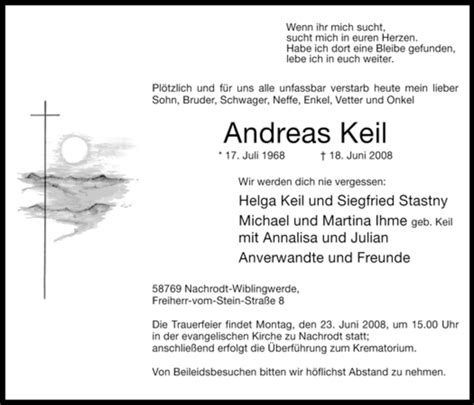 traueranzeigen von andreas keil trauer in nrw de