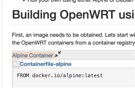 Alpine Docker Documentation Needs Update Talk About Documentation
