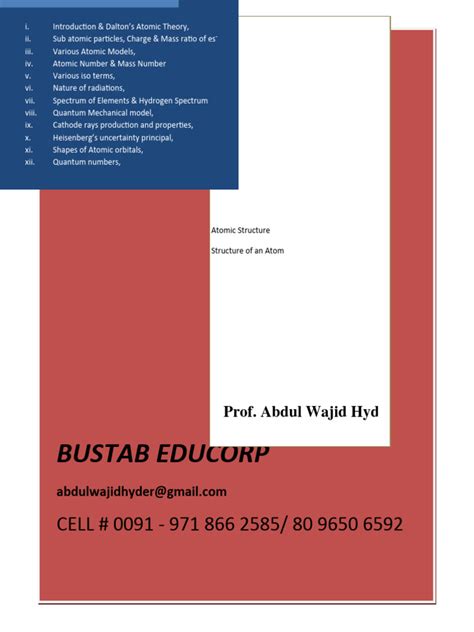 A Atomic Structure Advance Level Pdf Electromagnetic Radiation