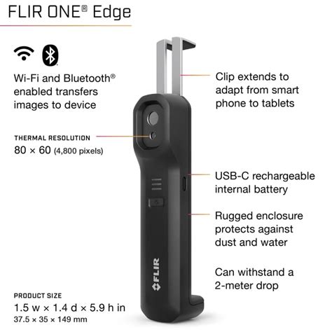 11001 0101 Flir Flir One Edge Thermal Imaging Camera 20 → 120 °c