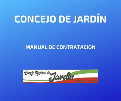 Manual De Contratacion Concejo Municipal De Jardín