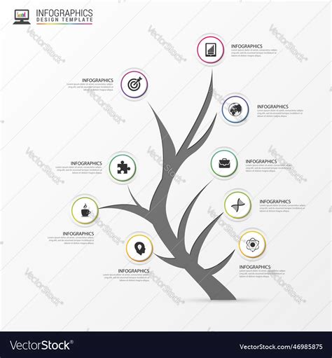 Tree Infographic Modern Design Template Royalty Free Vector
