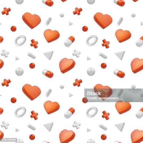 3d 의료 원활한 패턴 와 알약 와 백색 배경에 심혼 의학 일러스트 레이 션의 3d 디자인 0명에 대한 스톡 사진 및 기타 이미지 Istock