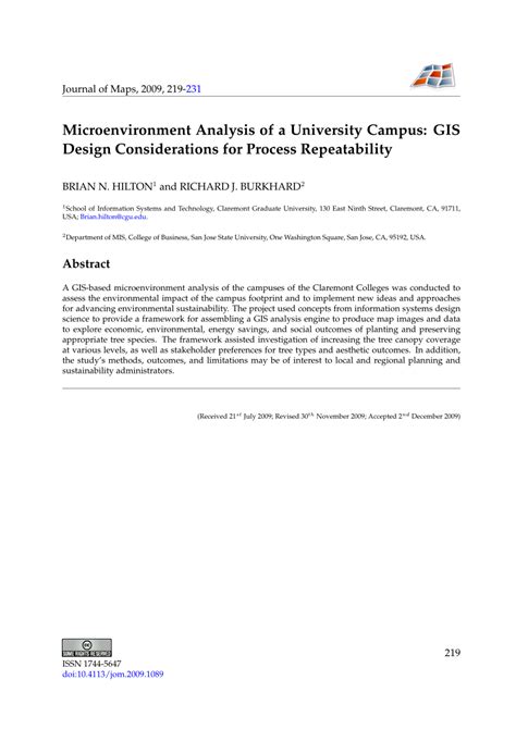 Pdf Microenvironment Analysis Of A University Campus Gis Design Considerations For Process