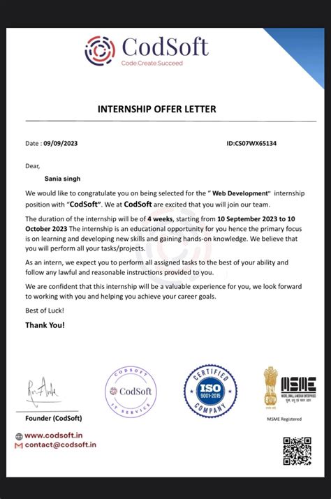 Sania Singh On Linkedin Intern2023 Webdevelopment Codsoftinternship Codesoft