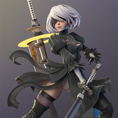 2b Nier Automata 3d Print Model Stl Imagevideo Renders Term 82023