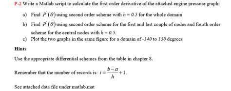 P Write A Matlab Script To Calculate The First Chegg