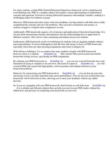 Pde Homework Pdf Partial Differential Equation Homework