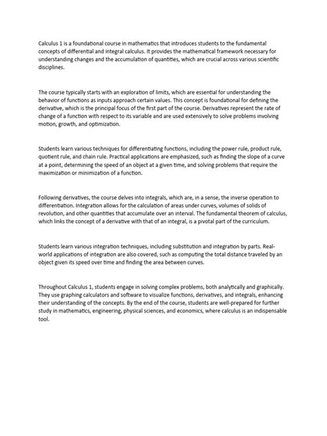 Calc 101 Calculus Basics Pdf