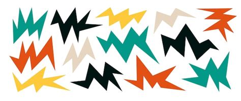 Premium Vector Colorful Sharp Asymmetric Shapes Set Abstract