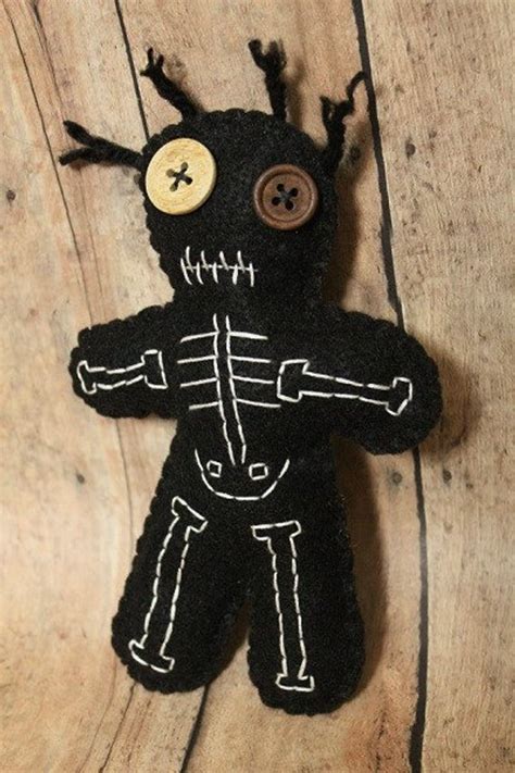 Skeleton Voodoo Doll This Voodoo Doll Was Made My Me Using Black Eco Fi Felt A High Quality