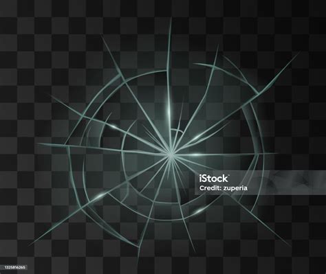 깨진 투명 유리 표면 창 창에 현실적인 균열 부서진 거울 또는 총알 구멍 거울에 대한 스톡 벡터 아트 및 기타 이미지 거울 깨짐 가장자리 Istock