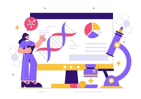 Premium Vector Genetic Science Concept Vector Illustration Featuring A Dna Molecule Structure