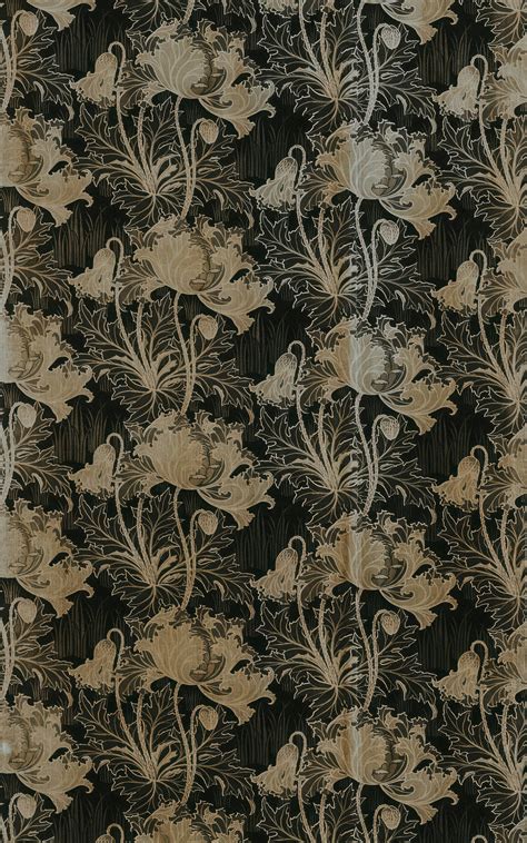 Papel De Parede Floral Dourado E Preto