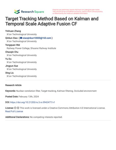 pdf target tracking method based on kalman and temporal scale