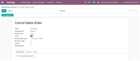 how to create scheduled actions in odoo ngasturi notes