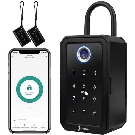 LINKSTYLE Bluetooth Key Lock Box 4 Modes Fingerprint Enabled For Realtors Airbnb No Wifi