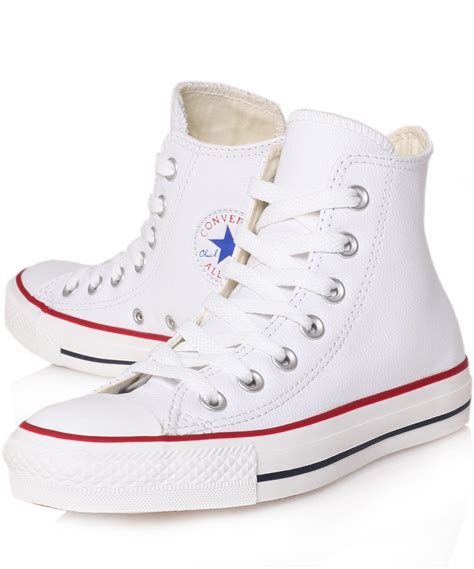 Converse White Chuck Taylor Leather Hi Top Trainers Lyst