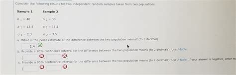 Answered Consider The Following Results For Two Independent Random